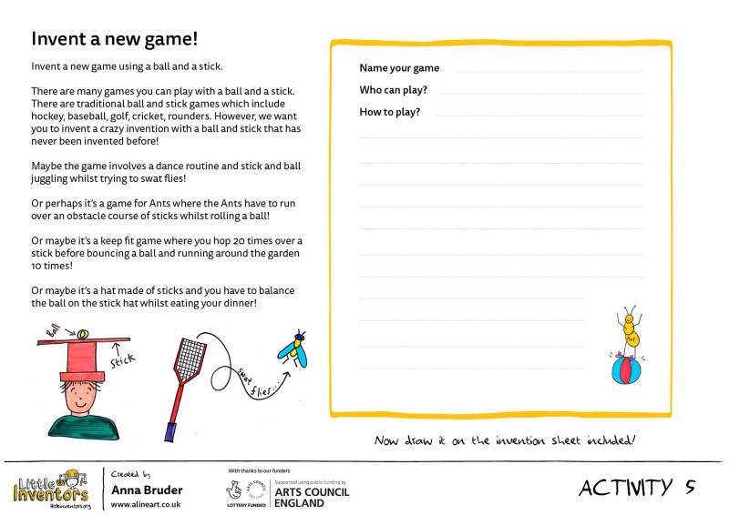 Invent a game using a ball and a stick : Little Inventors